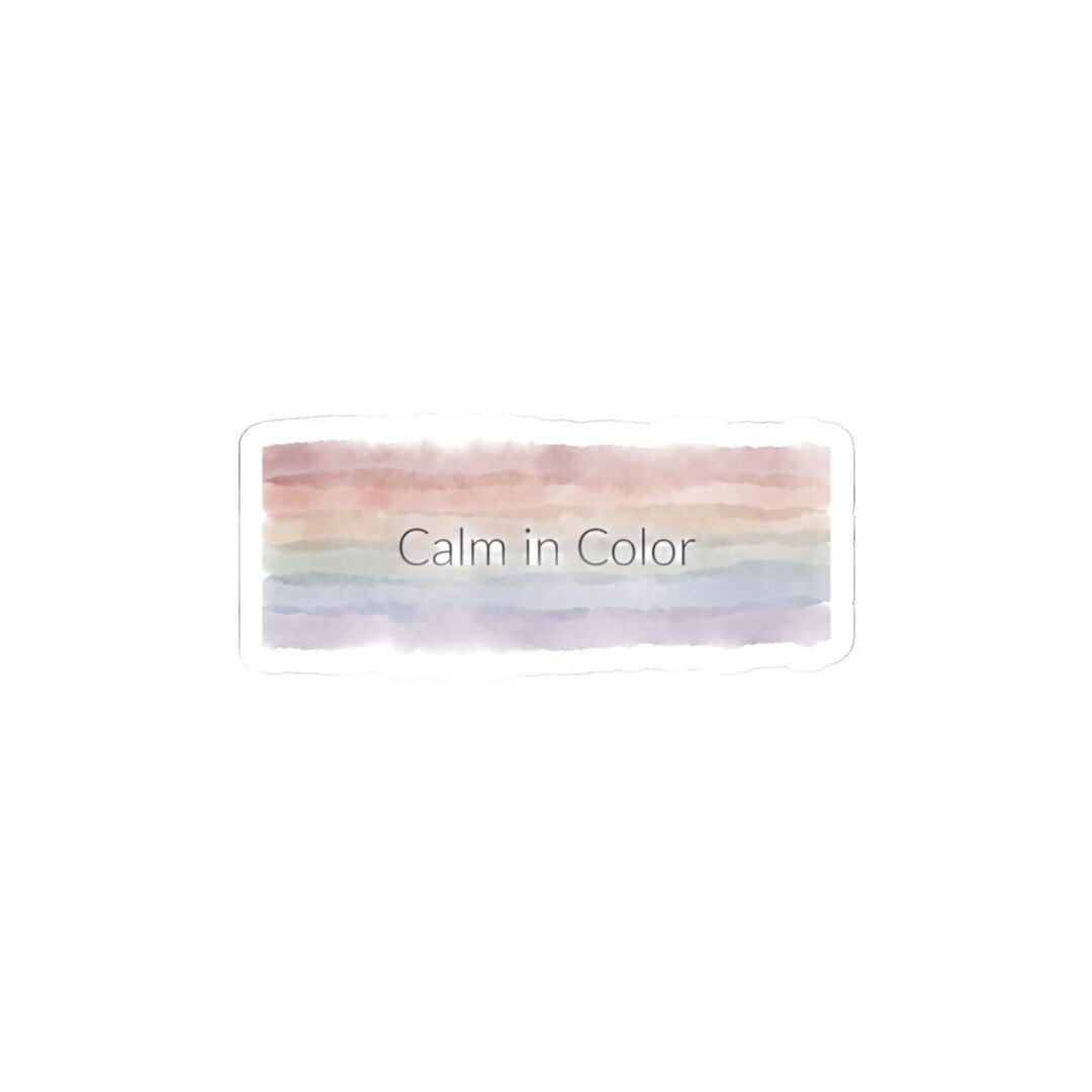 Muted Rainbow Watercolor 'calm in Color' Sticker | Pastel Spectrum ...