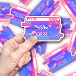 Head in the Clouds System Message Sticker | Vaporwave Glitchy Nostalgic ...