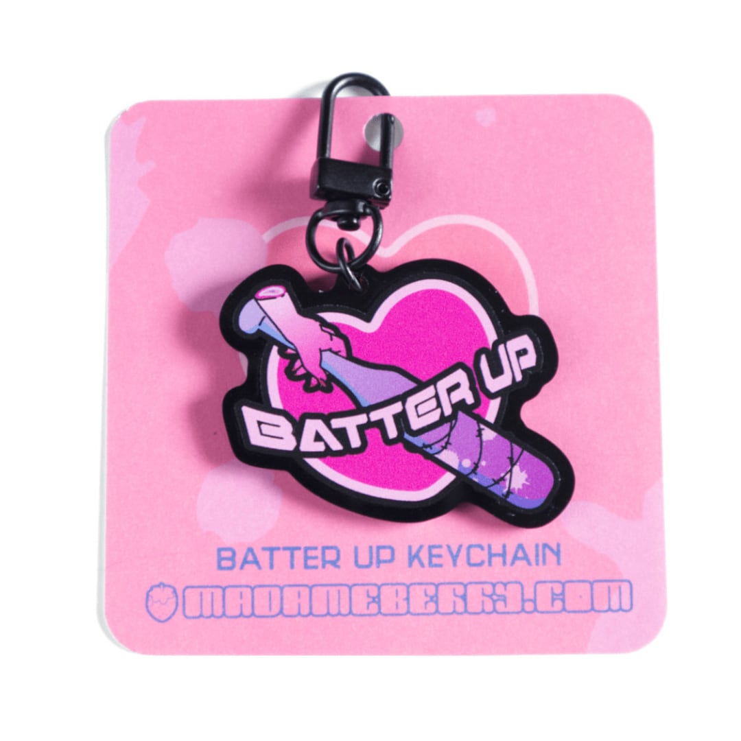 Batter up Acrylic Keychain | Pink Heart Demon Baddie Acrylic Charm ...