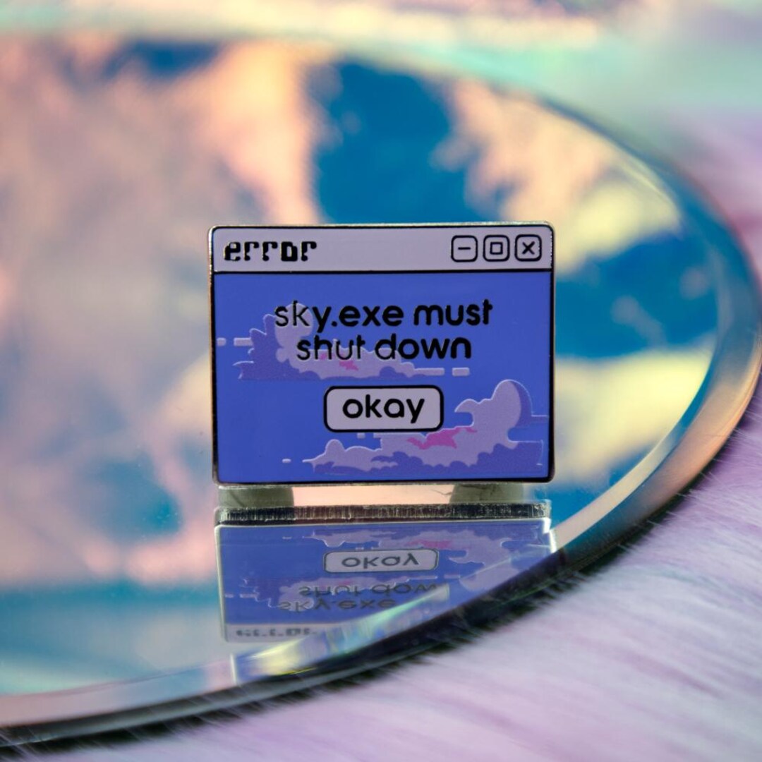 Sky.exe Error Vaporwave Enamel Pin - Etsy