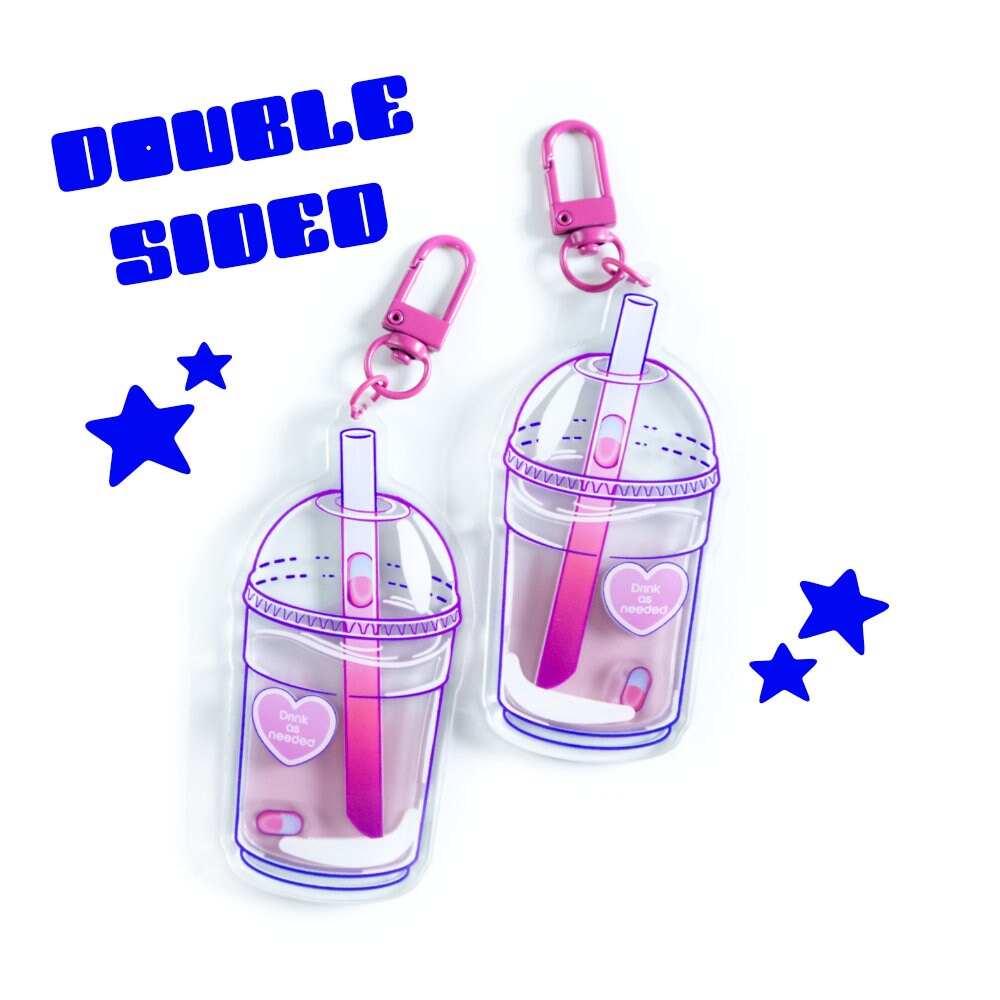 Pill Boba Shaker Acrylic Keychain B-GRADE Creepy Cute Boba Tea Acrylic ...