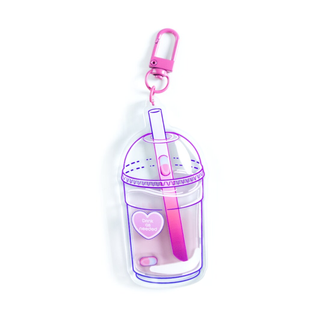 Pill Boba Shaker Acrylic Keychain B-GRADE | Creepy Cute Boba Tea ...