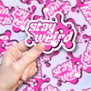 Stay Weird Y2K Vinyl Sticker - Etsy