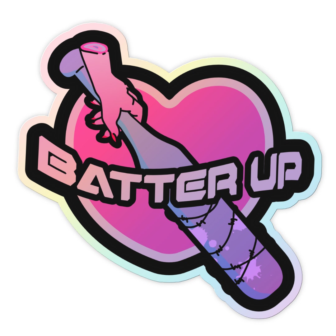 Batter up Holographic Sticker | Pink Heart Demon Baddie | Y2K Stickers ...