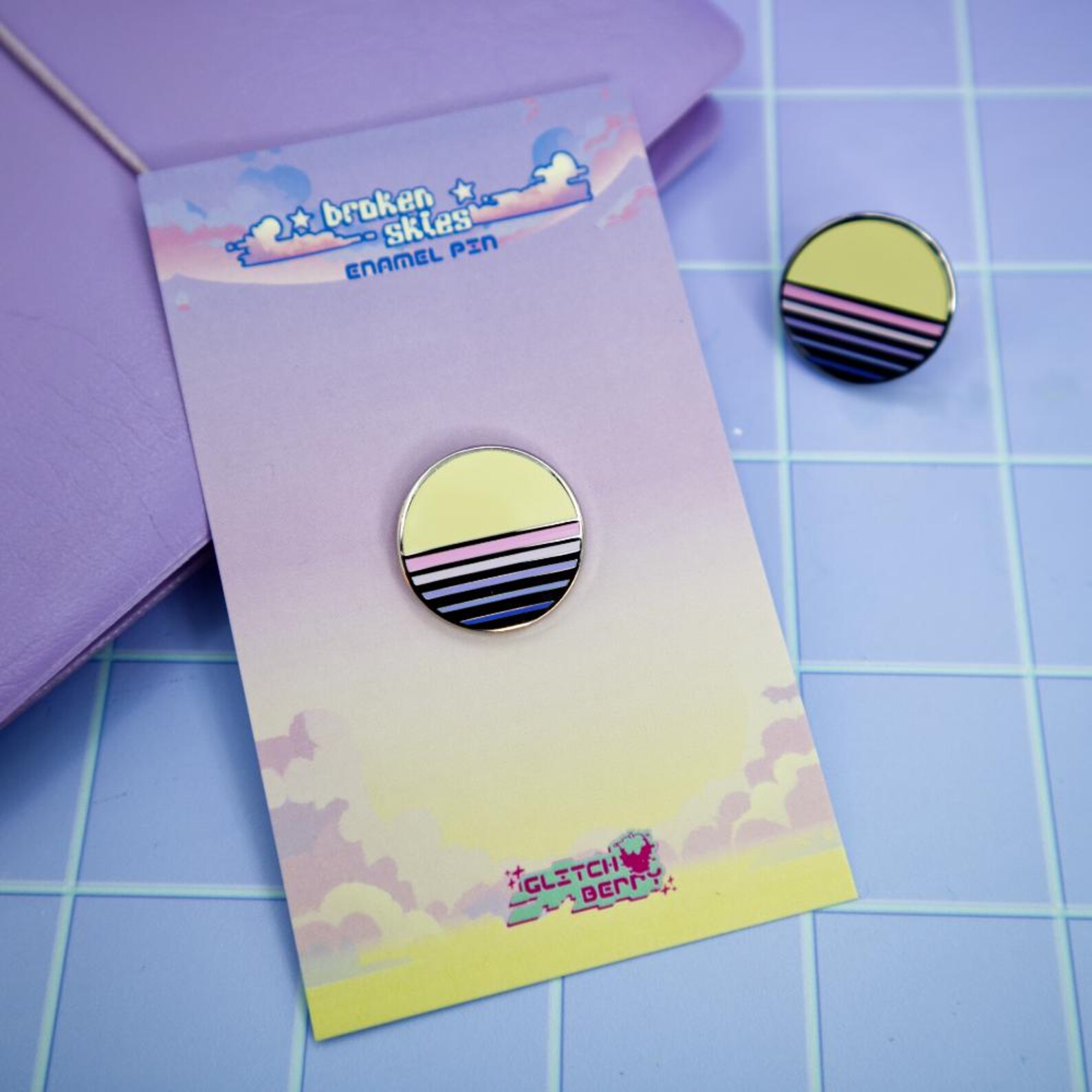 Gradient Vaporwave Sun Enamel Pin - Etsy