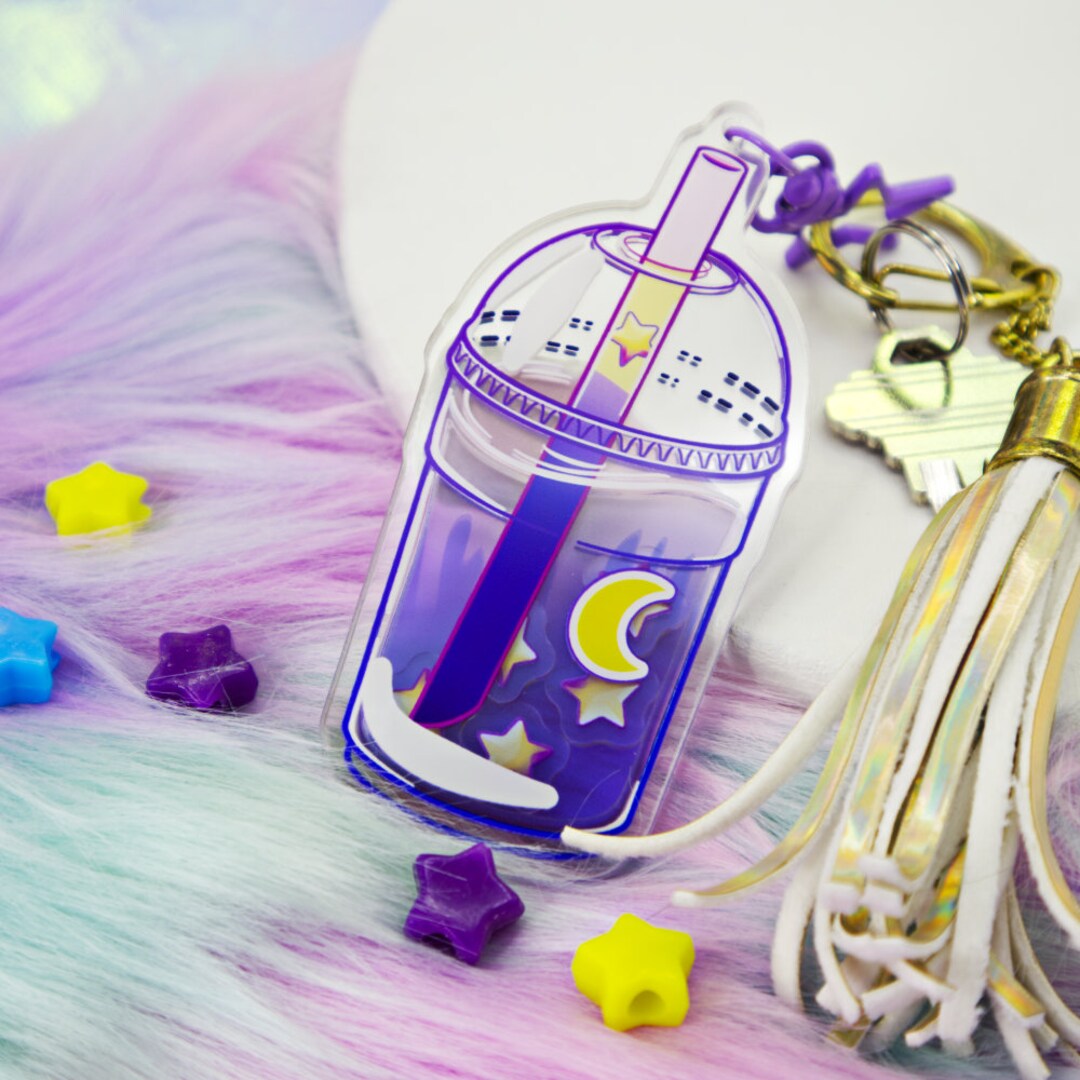 Star Boba Shaker Acrylic Keychain | Stimmy Shakeable Charm - Etsy