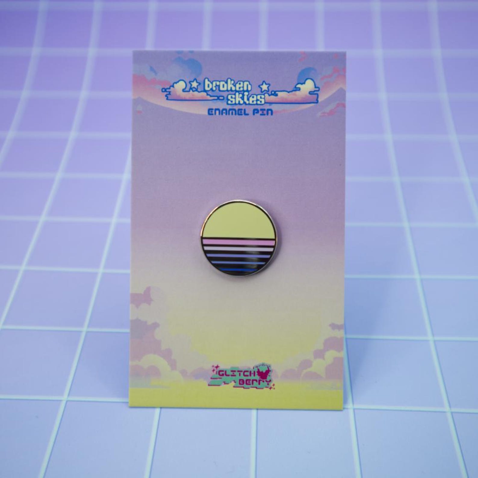 Gradient Vaporwave Sun Enamel Pin - Etsy
