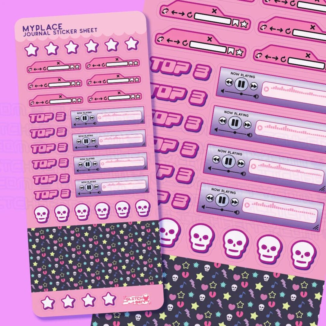 Myplace Journal Sticker Sheet - Etsy