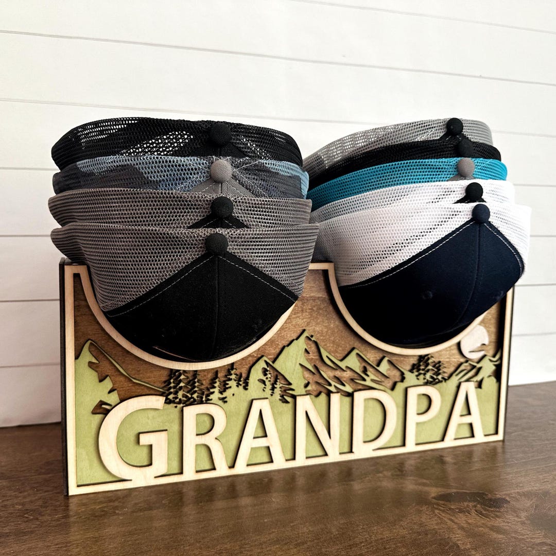 Personalized Hat Rack for Wall, Christmas Gift for Grandpa - Etsy