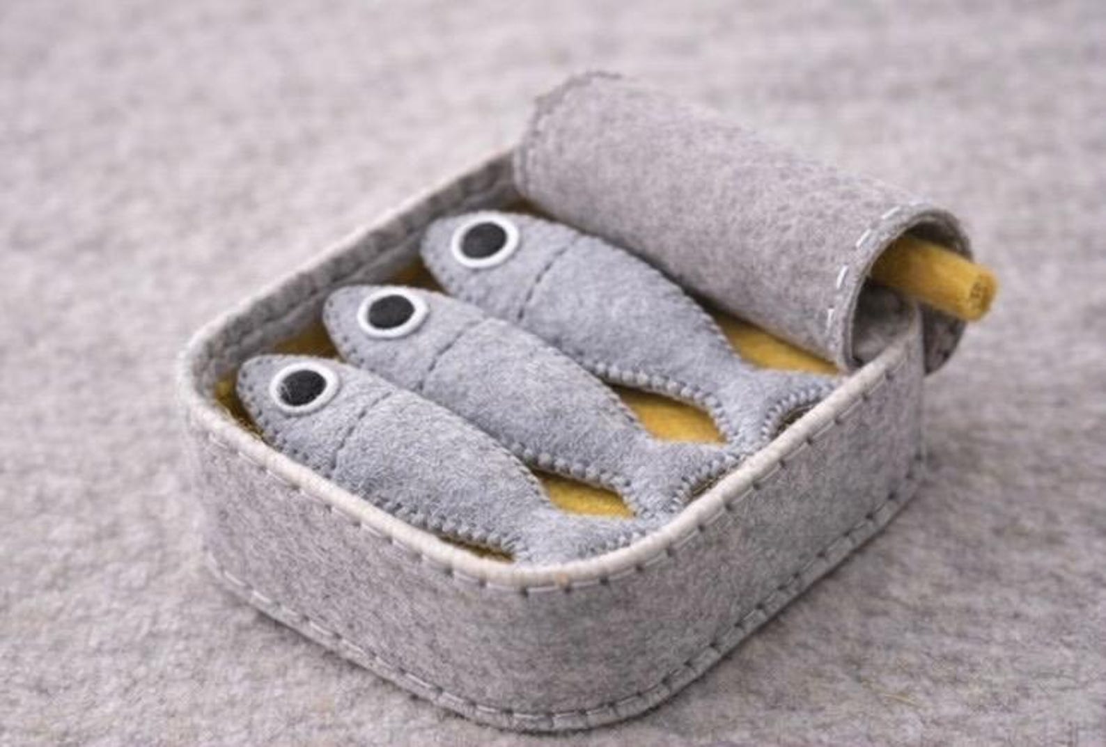 Felt Sardines, Pretend Fish Play Food, Handmade Felt Food for Play ...