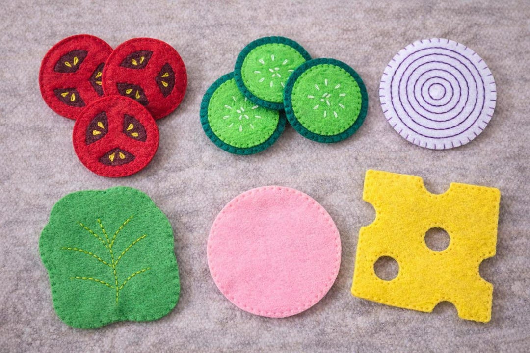 Felt Sandwich Toppings Play Food, Pretend Sandwich Fillings, Handmade ...