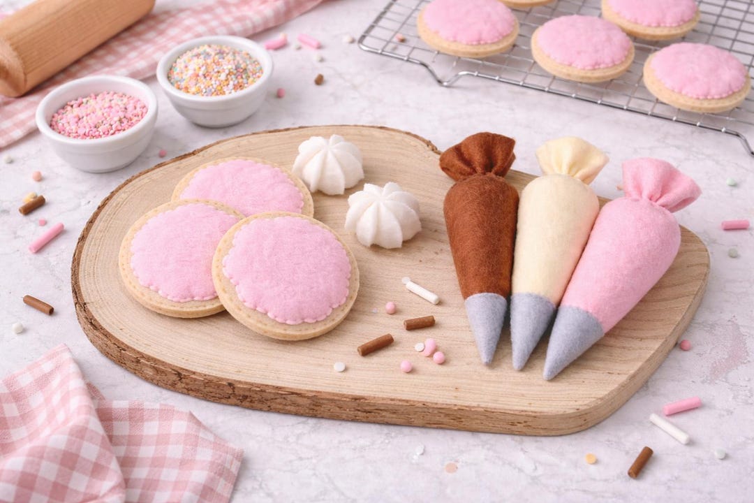 Handmade Felt Piping Bags – Pretend Play Baking Toys – Montessori ...