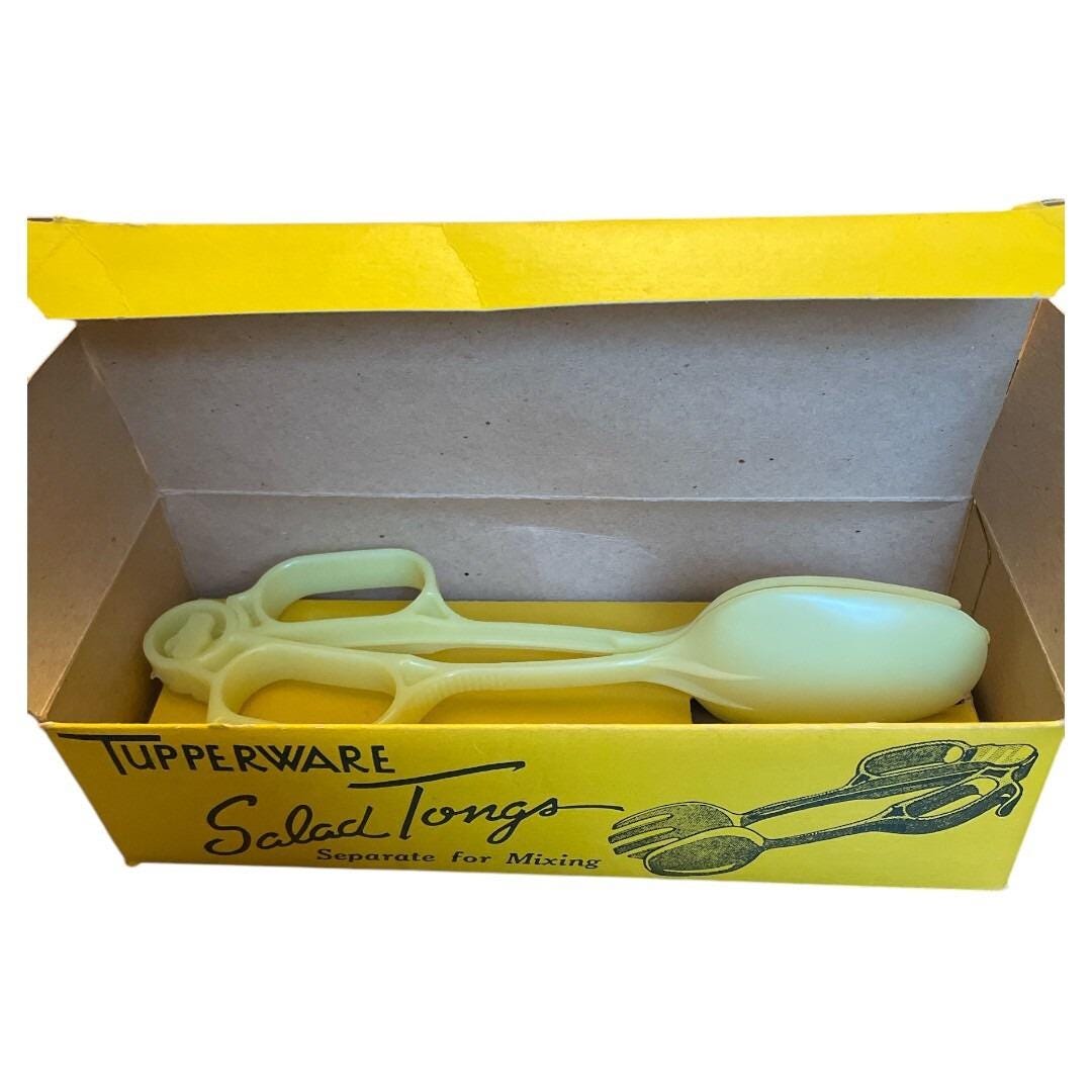 Vintage Tupperware Salad Tongs Yellow Pastel 1958 Original Box - Etsy