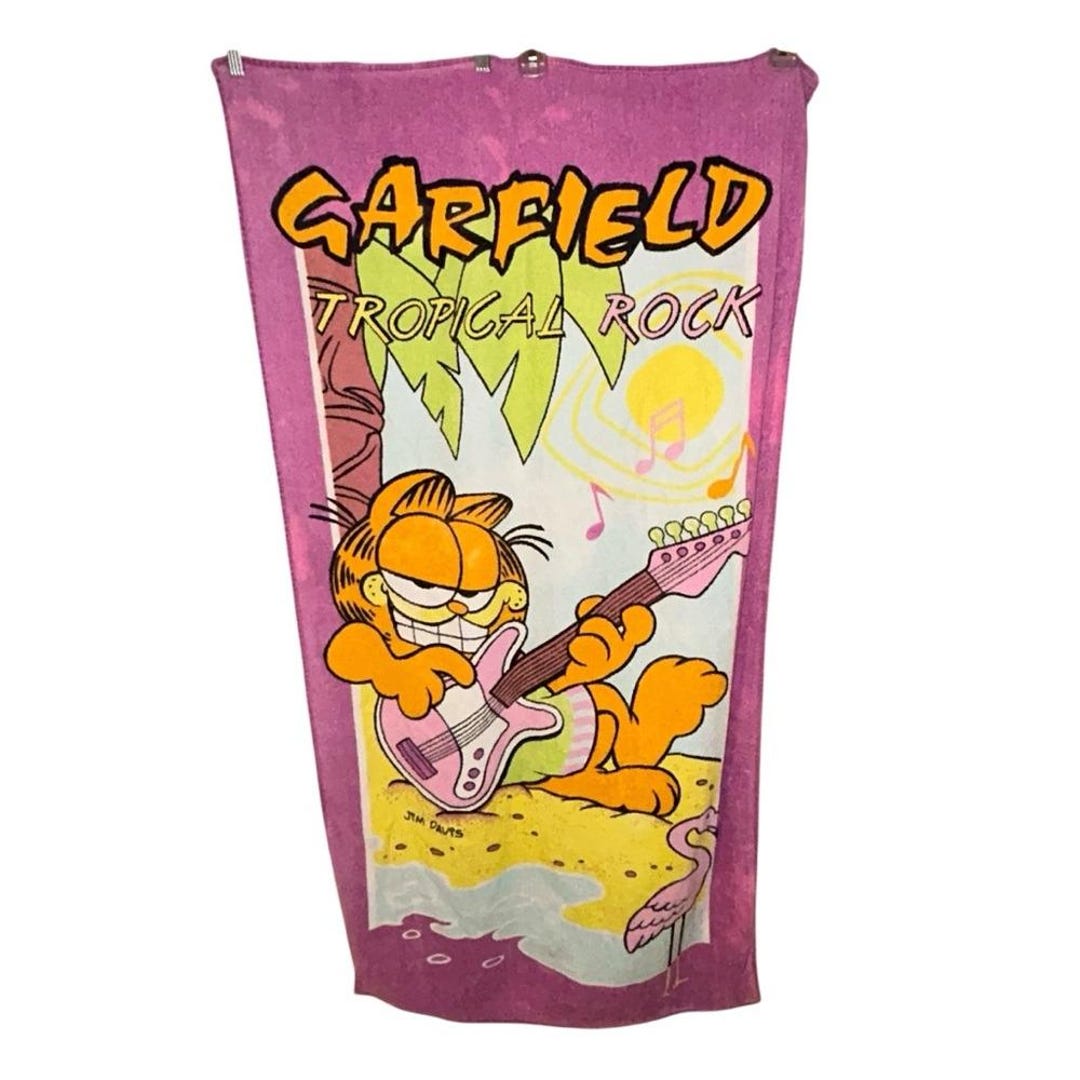 Garfield Vtg 1978 Tropical Rock Beach Towel Jim Davis Franco Rare ...