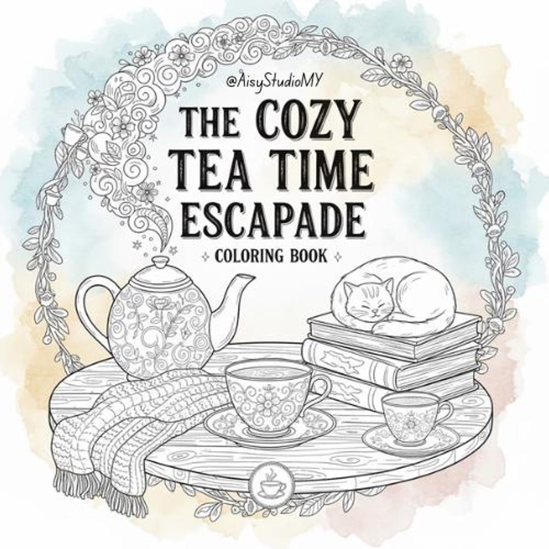The Cozy Tea Time Coloring Book: A Digital Retreat - Etsy