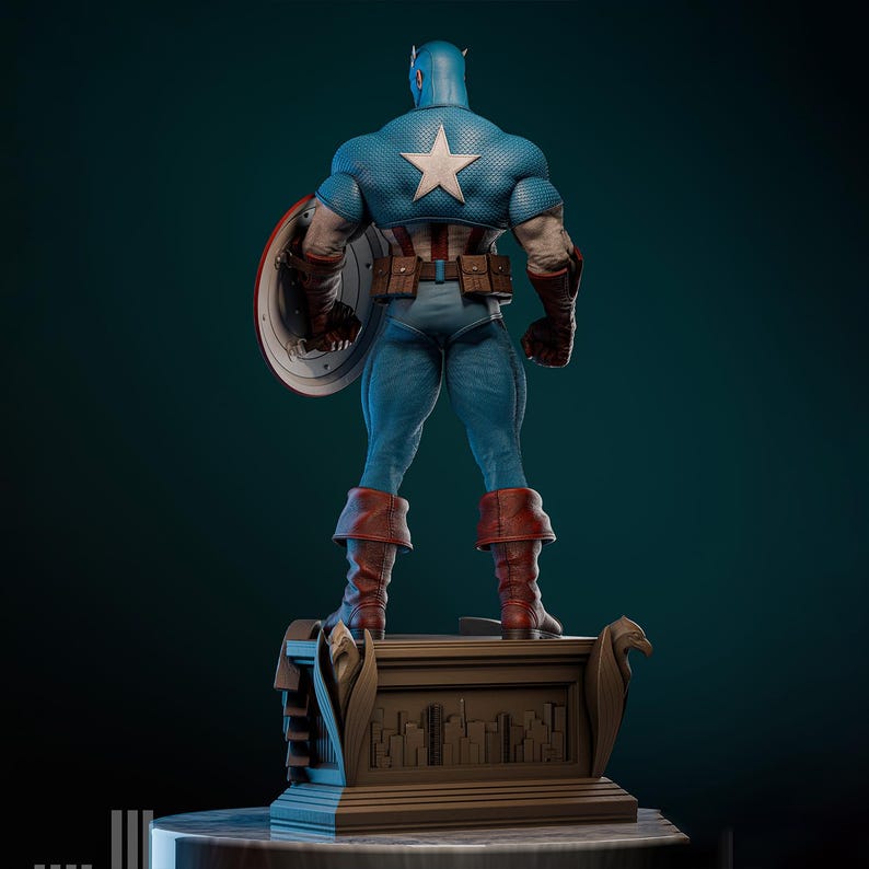 Captain America Marvel | Star Spangled Avenger Statue STL | Shield Hero ...