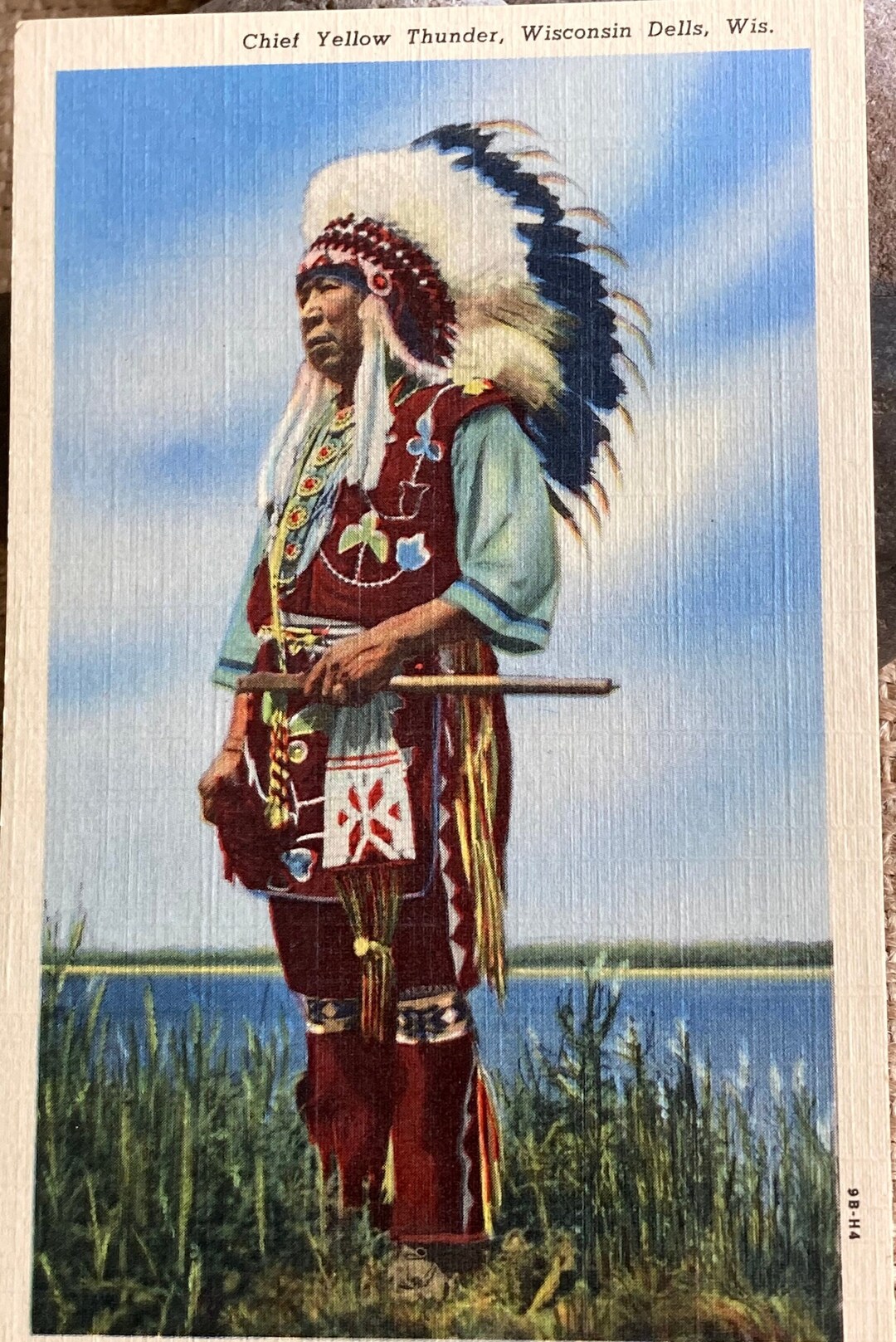 Vintage Winnebago Chief Yellow Thunder Postcard, Native Americana - Etsy