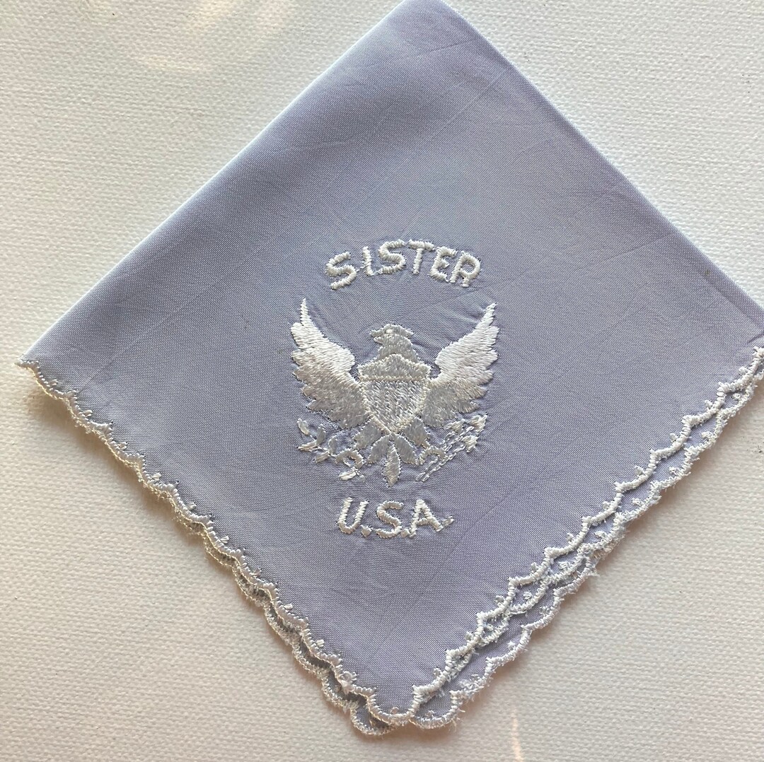 Silk WWII USAF Sister Handkerchief, Embroidered Air Corps Hankie for ...