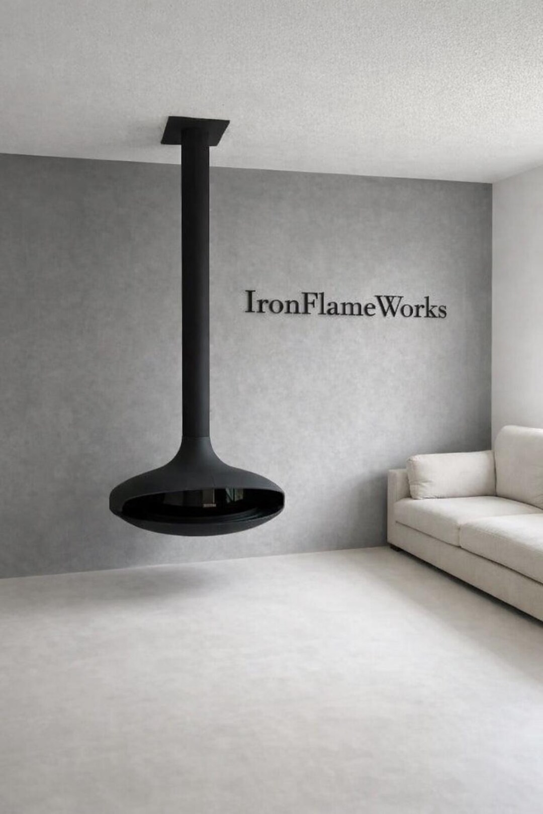 Ceiling Mounting Fireplace | Suspended Wood Burning Fireplace - Etsy