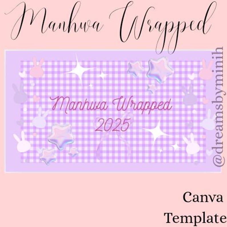 Manhwa Wrapped Canva Template - Reading Wrapped, Manhwa, Manga, Light ...