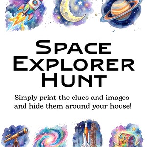 Space Scavenger Hunt With Clues, Indoor Kids Activities | Instant ...