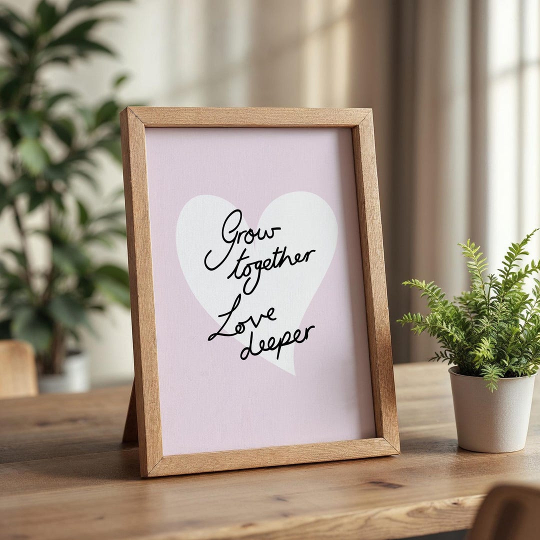 Grow Together Love Deeper Print, Romantic Wall Art (digital Download ...
