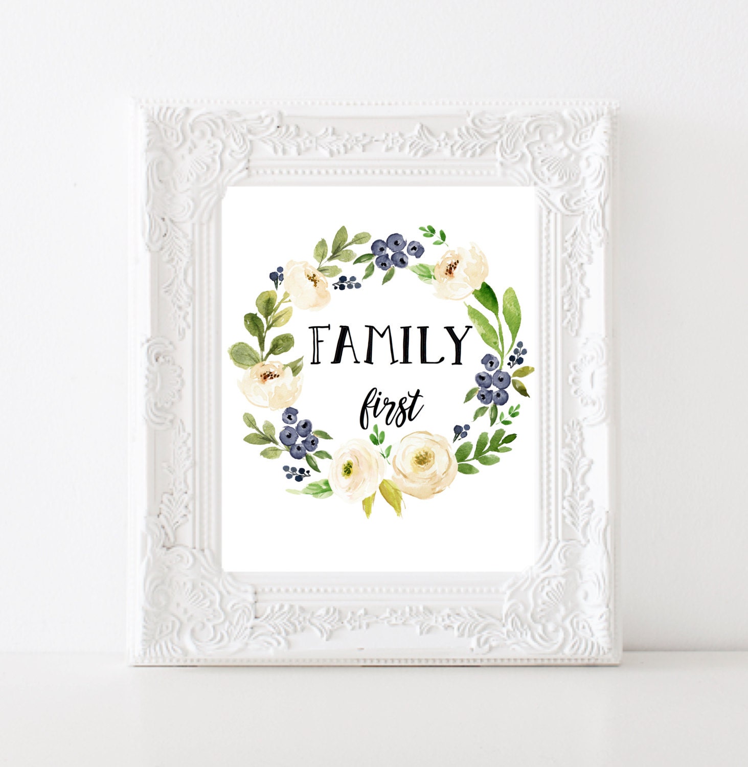 Family first inspirational quote Digital print art Home decor | Etsy