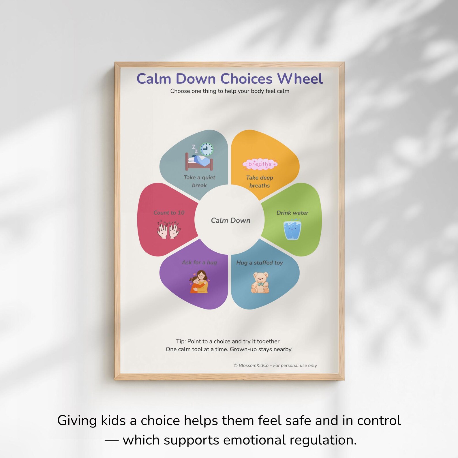 Calm Down Choices Wheel for Kids | Calm Corner Poster Printable ...