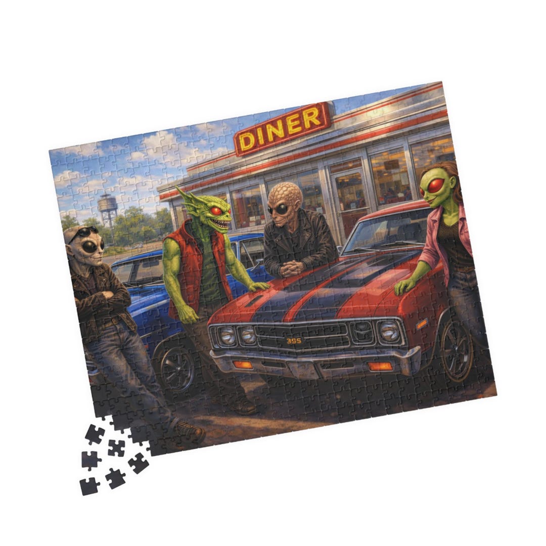 Retro Aliens Puzzle, Aliens Jigsaw Puzzle - Etsy