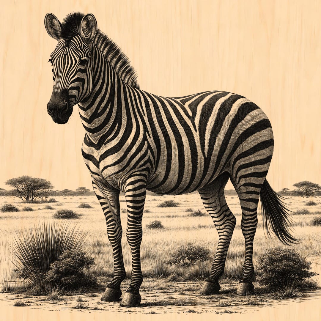 Zebra Engraving PNG, Wildlife Images for Wood Engraving, African Animal ...