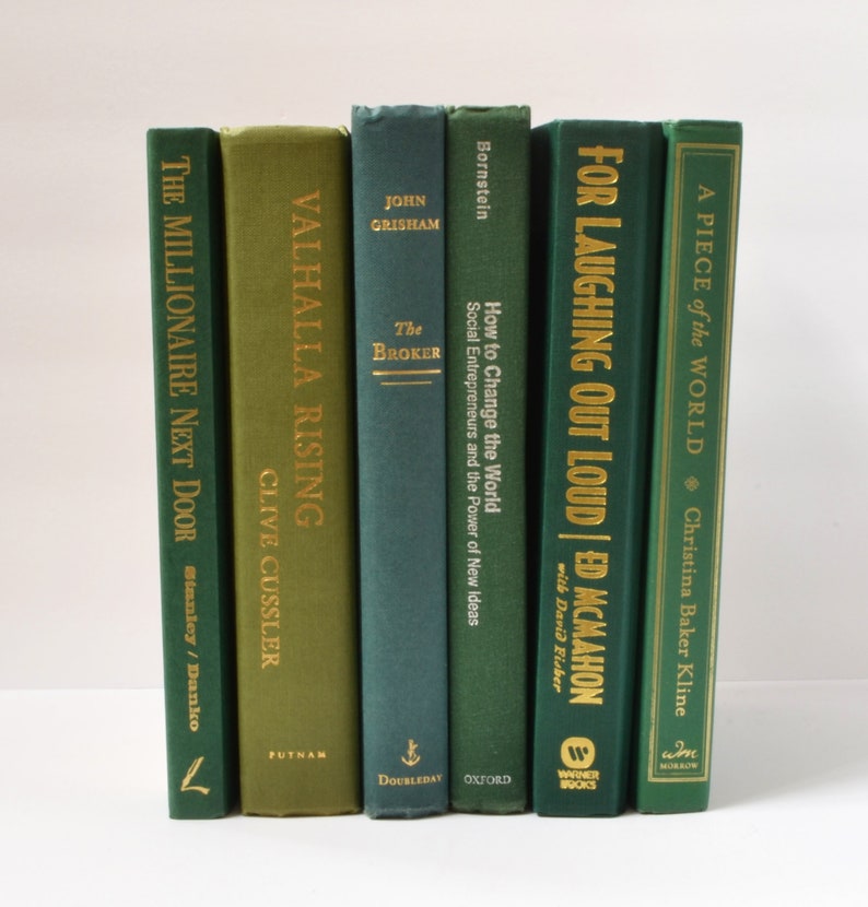 Shades of Green Decorative Book Bundle: Gold & Silver Foiling - Etsy