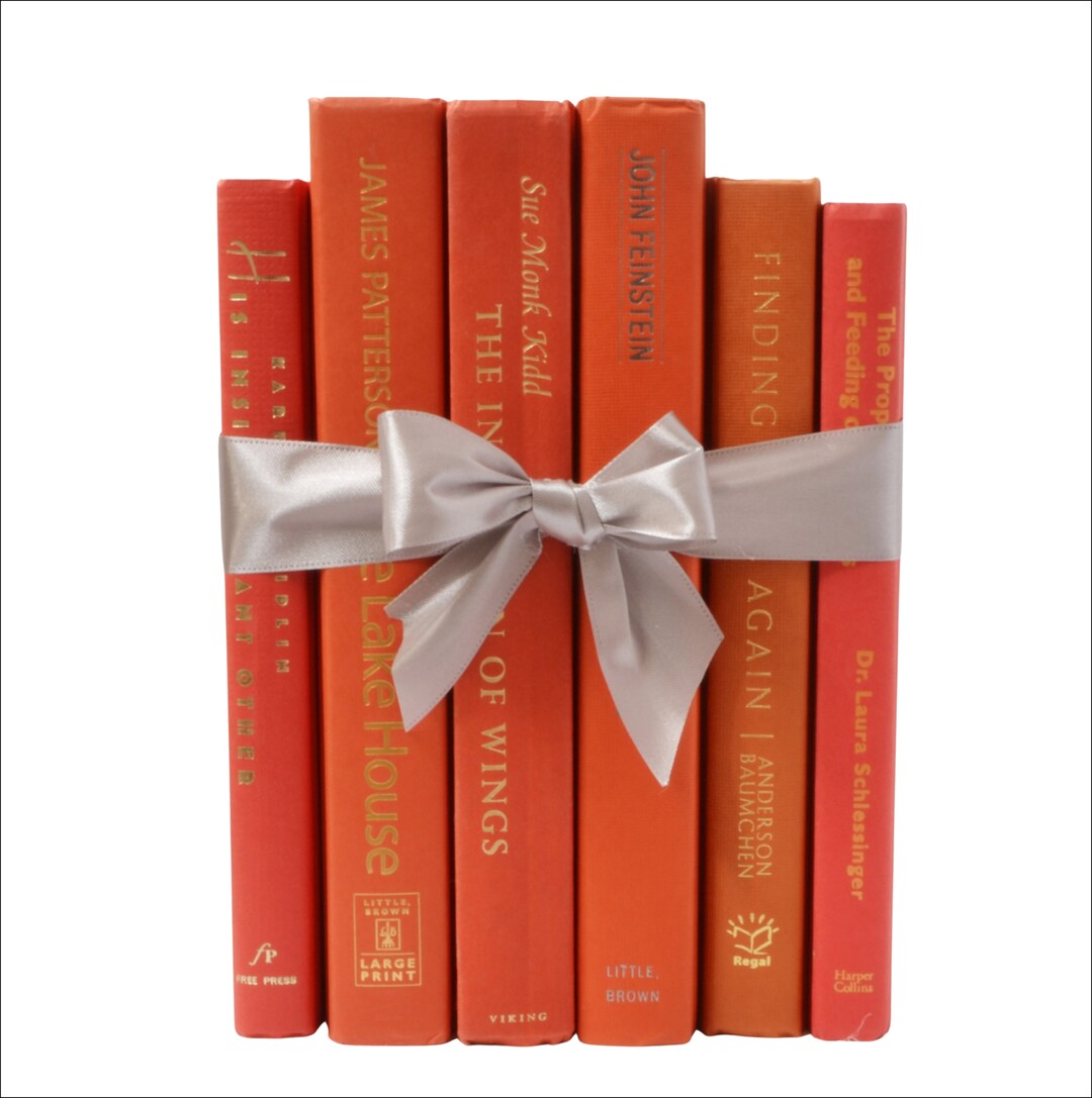 HARVEST Bundle of Books to Decorate With CORAL STACK Decorative Books ...