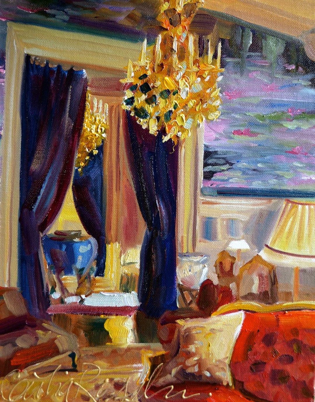 YSL LOUNGE~ Art Print of Original Oil Painting by Cecilia Rosslee - Etsy