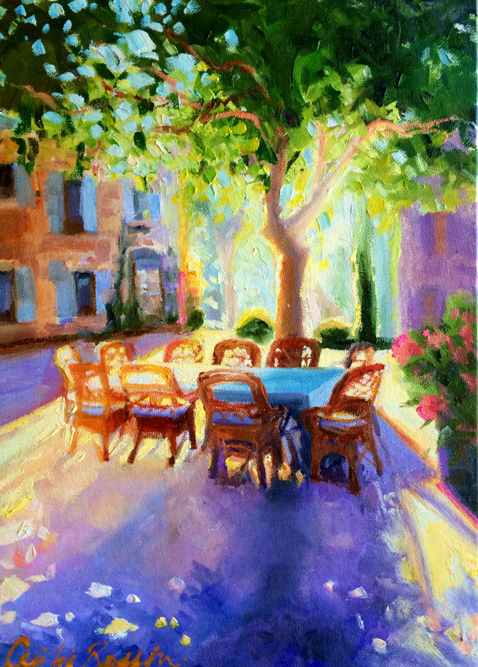 PROVENCE Art Print of Original Painting,french Outdoor Scene, Garden ...