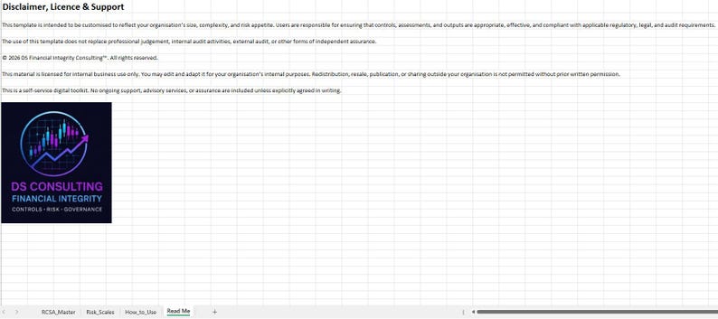 RCSA Excel Template | Risk and Control Self-assessment (inherent ...