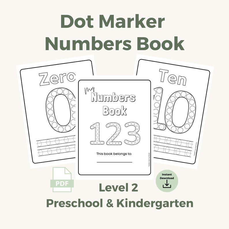 Numbers Dot Marker, Tracing & Counting Book | Preschool | Kindergarten ...