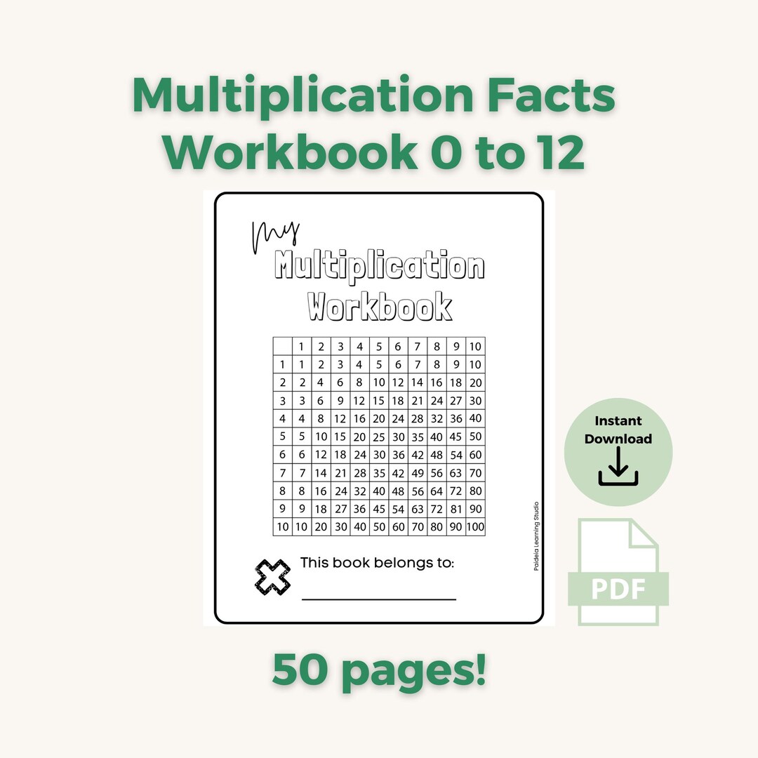 Mixed Multiplication Facts Workbook 0-12 | Times Tables Practice - Etsy
