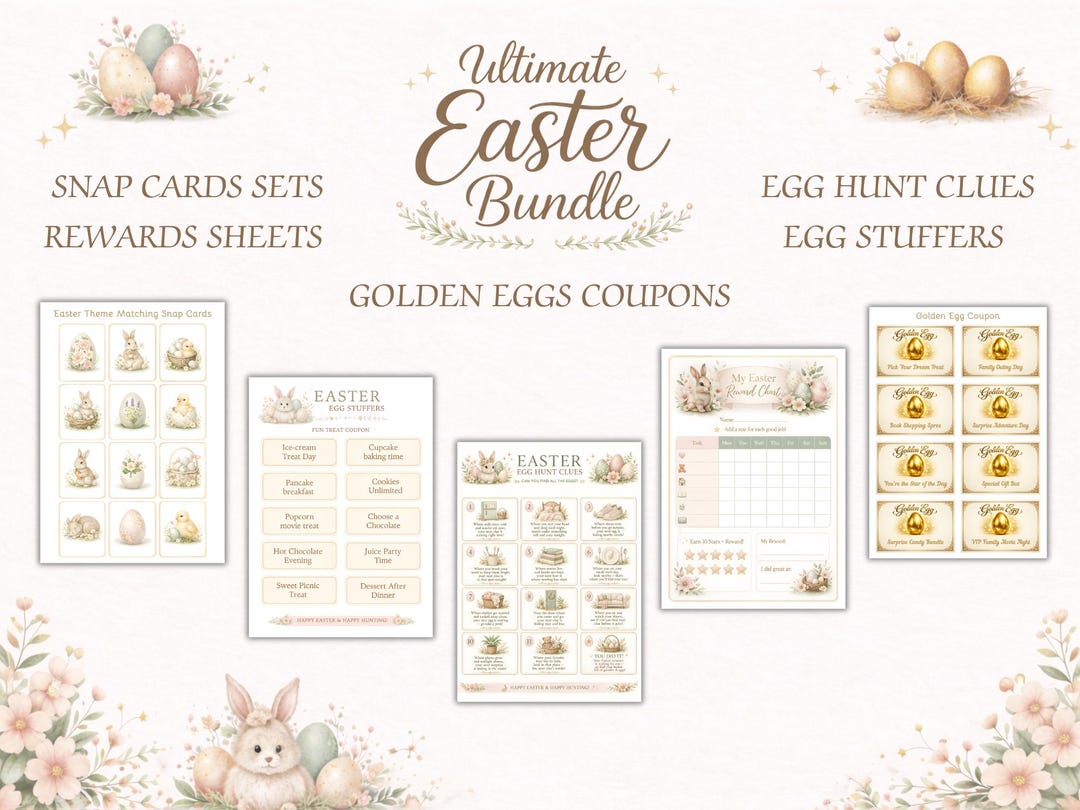 Ultimate Easter Bundle Printable | Egg Stuffer, Hunt Clues, Golden Egg ...