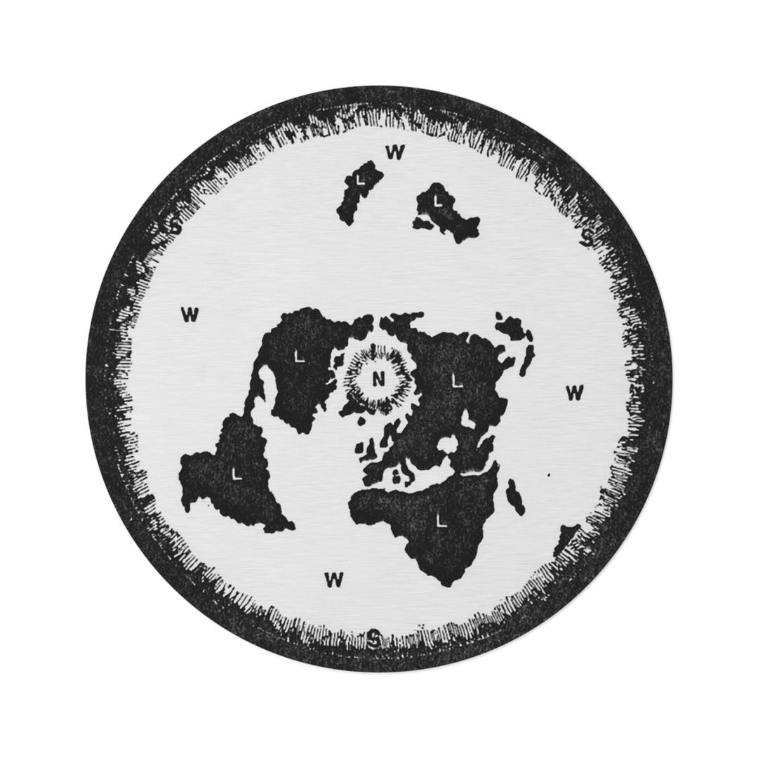Samuel Birley Rowbotham Flat Earth Map Round Rug | 1841 Earth Not a ...