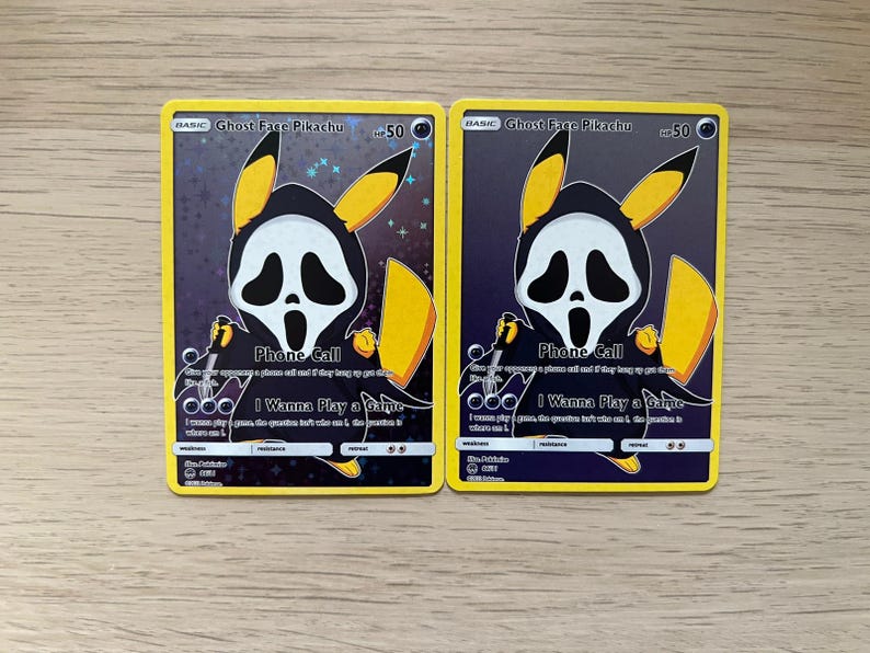 Ghost Face Pikachu Pokemon Cards Bundle Birthday Christmas Secret Santa ...
