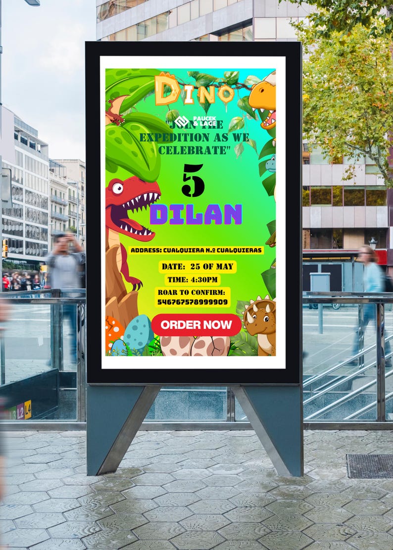 Editable Dino Invite Template - Etsy