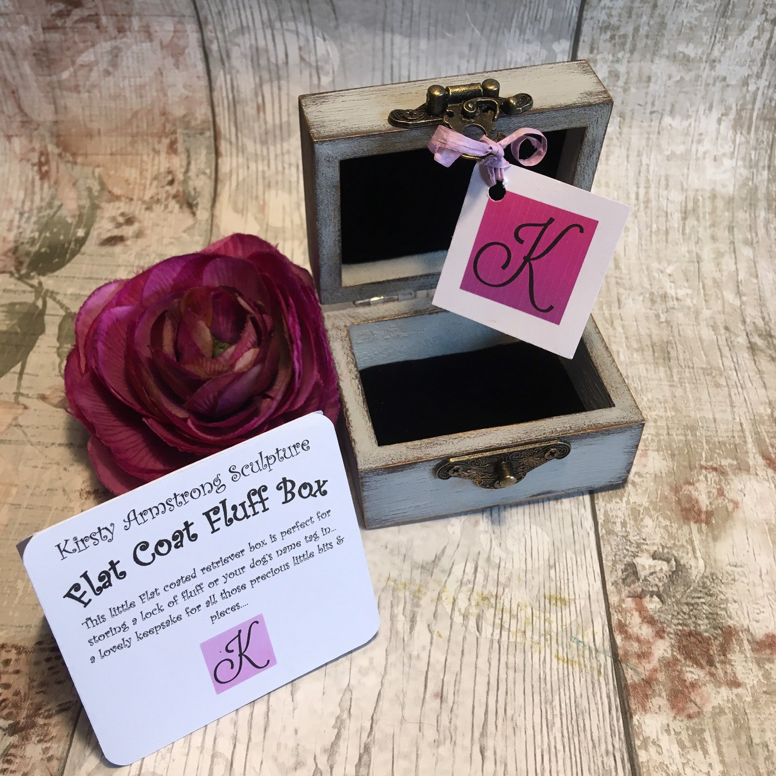 Small Wooden Flatcoated Retriever Memory Fluff box Or Dog Loss | Etsy