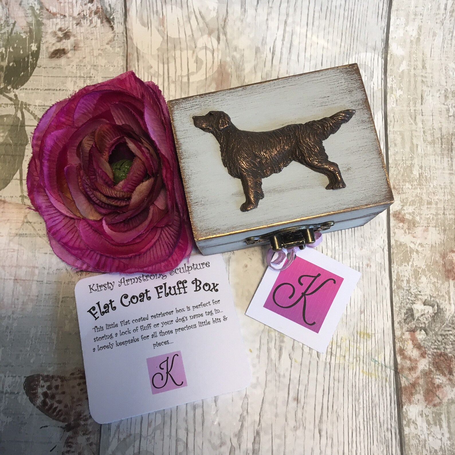Small Wooden Flatcoated Retriever Memory Fluff box Or Dog Loss | Etsy