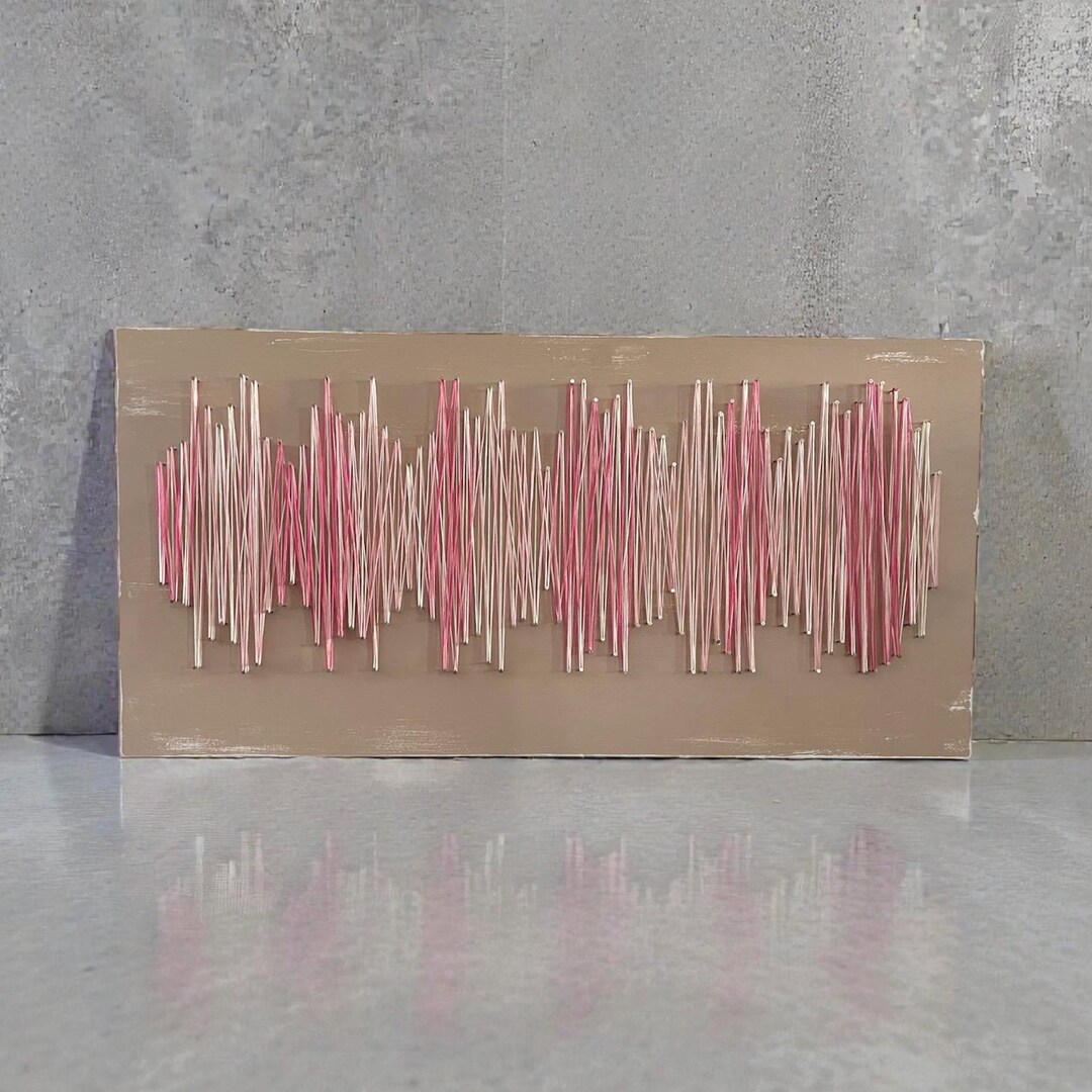 Custom Baby’s First Heartbeat String Art | Personalized Sound Wave Wood ...