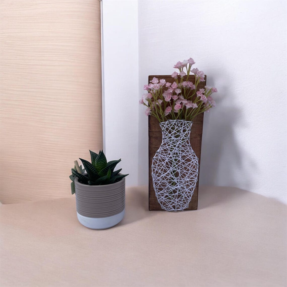 Floral Vase String Art | Handmade Wood Wall Decor | Nursery or Gift - Etsy