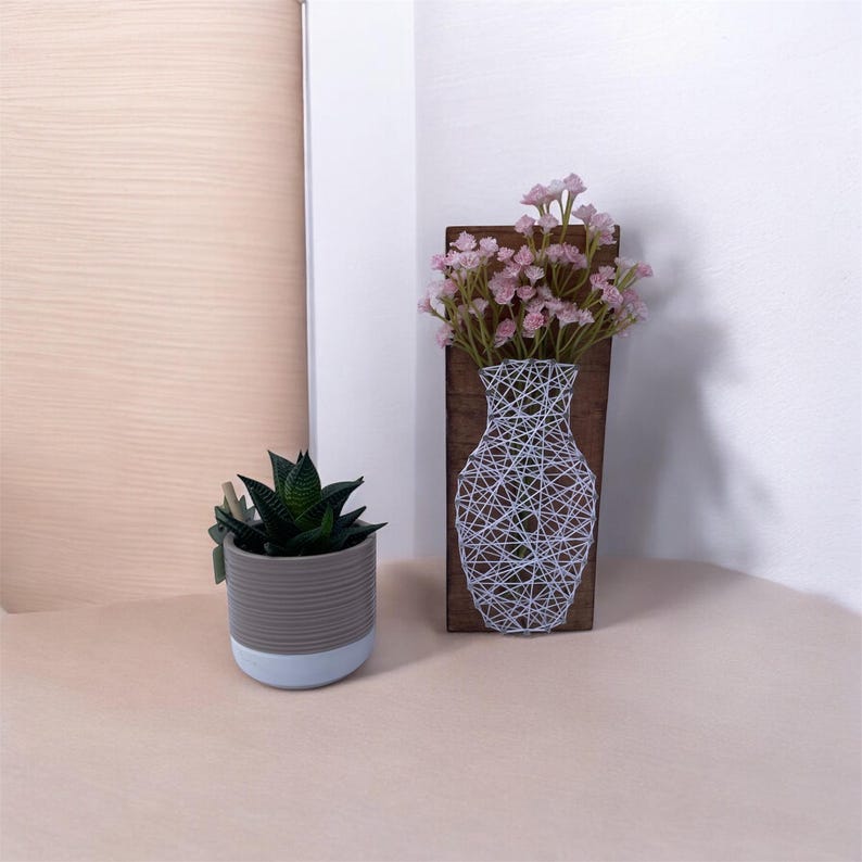 Floral Vase String Art | Handmade Wood Wall Decor | Nursery or Gift - Etsy