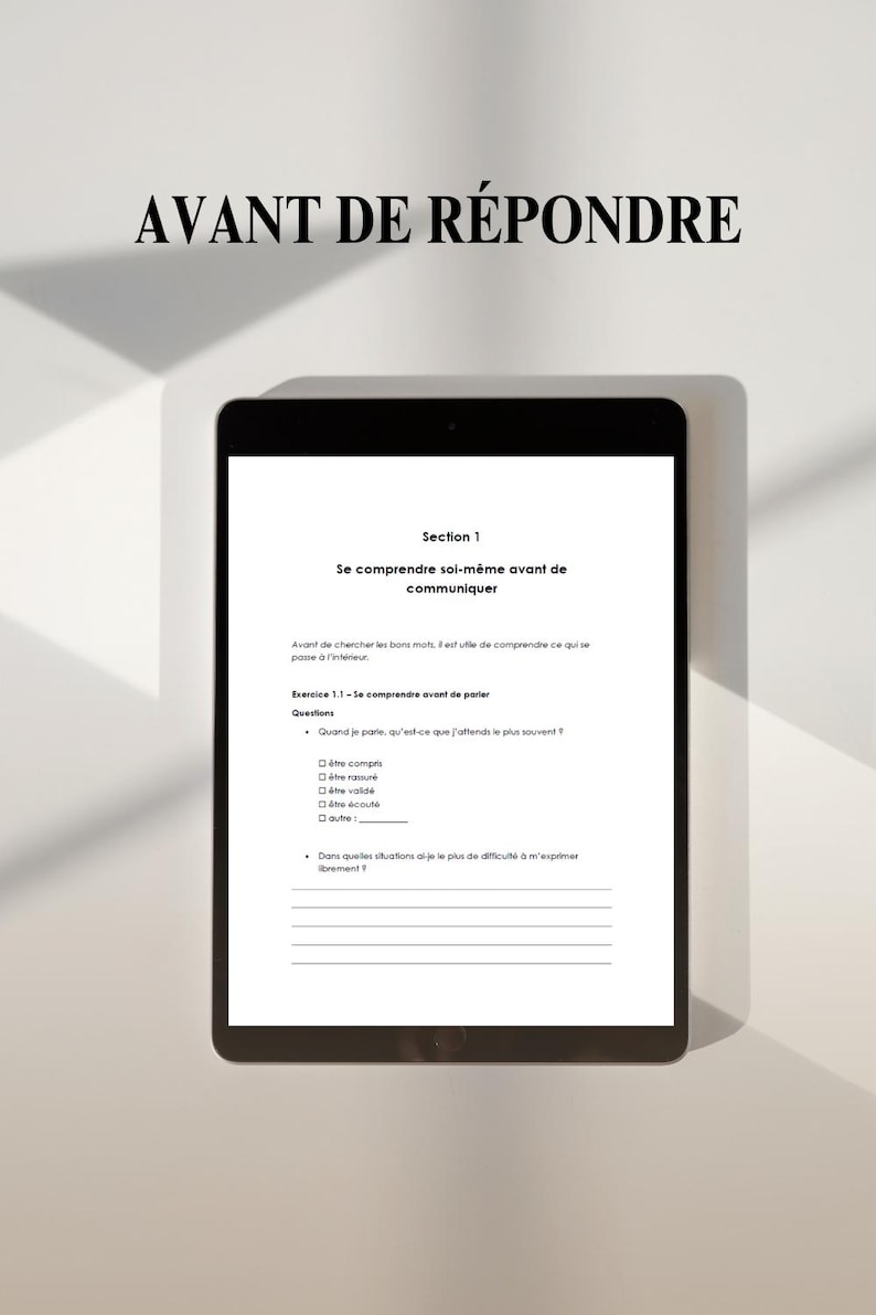 AVANT DE RÉPONDRE : Carnet Guidé D'introspection Sur La Communication ...