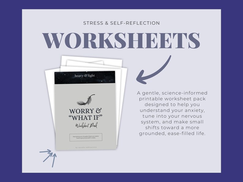 Worry & What If Printable Anxiety Worksheets Catastrophic Thinking ...