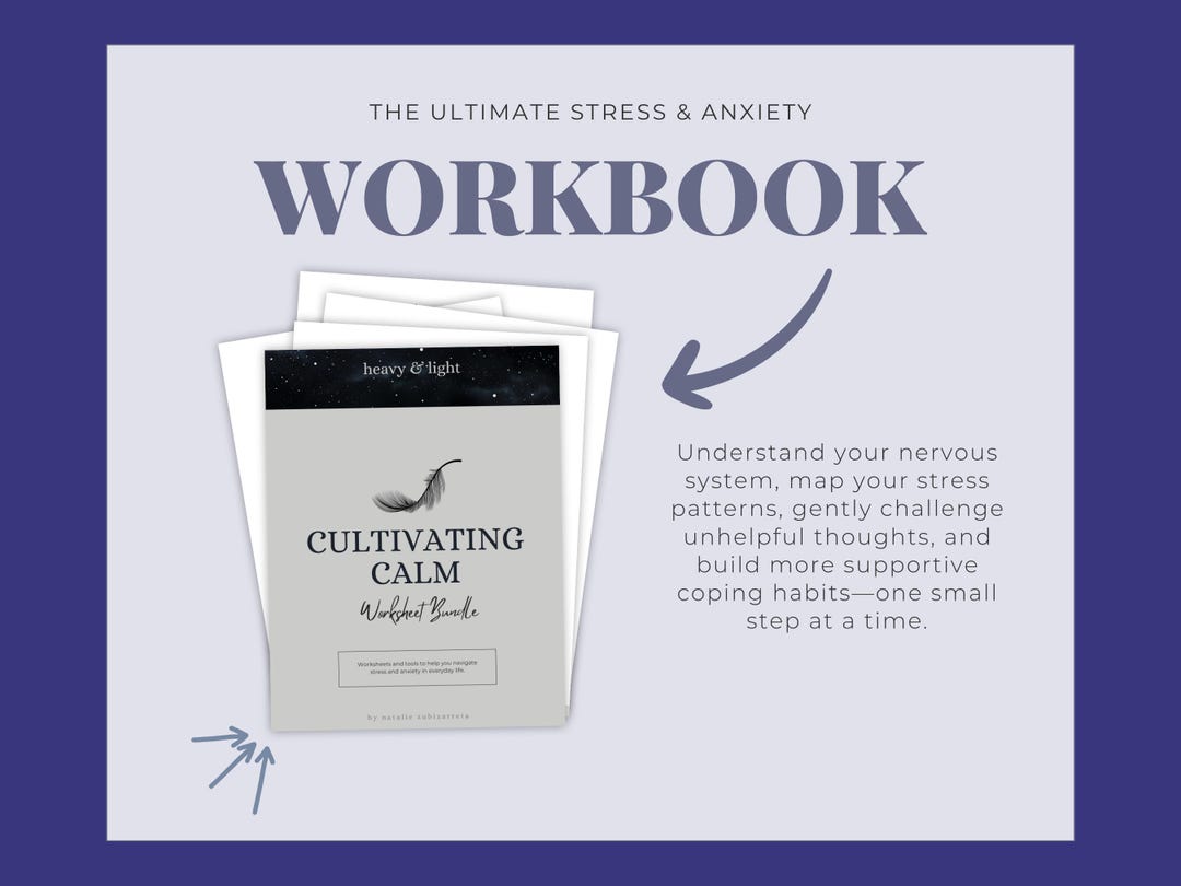 Cultivating Calm & Ease Printable Workbook Bundle Stress and Anxiety ...