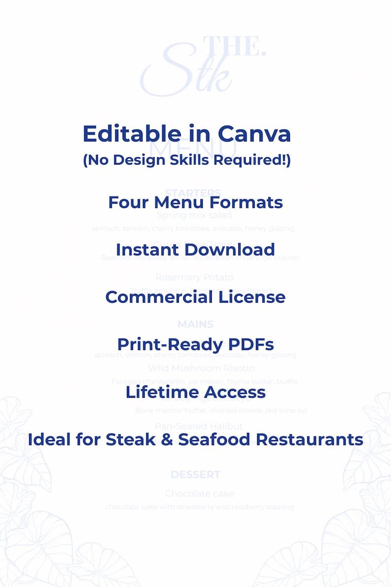 Editable Template Price List, Restaurant Food Menu, DIY Business Menu ...